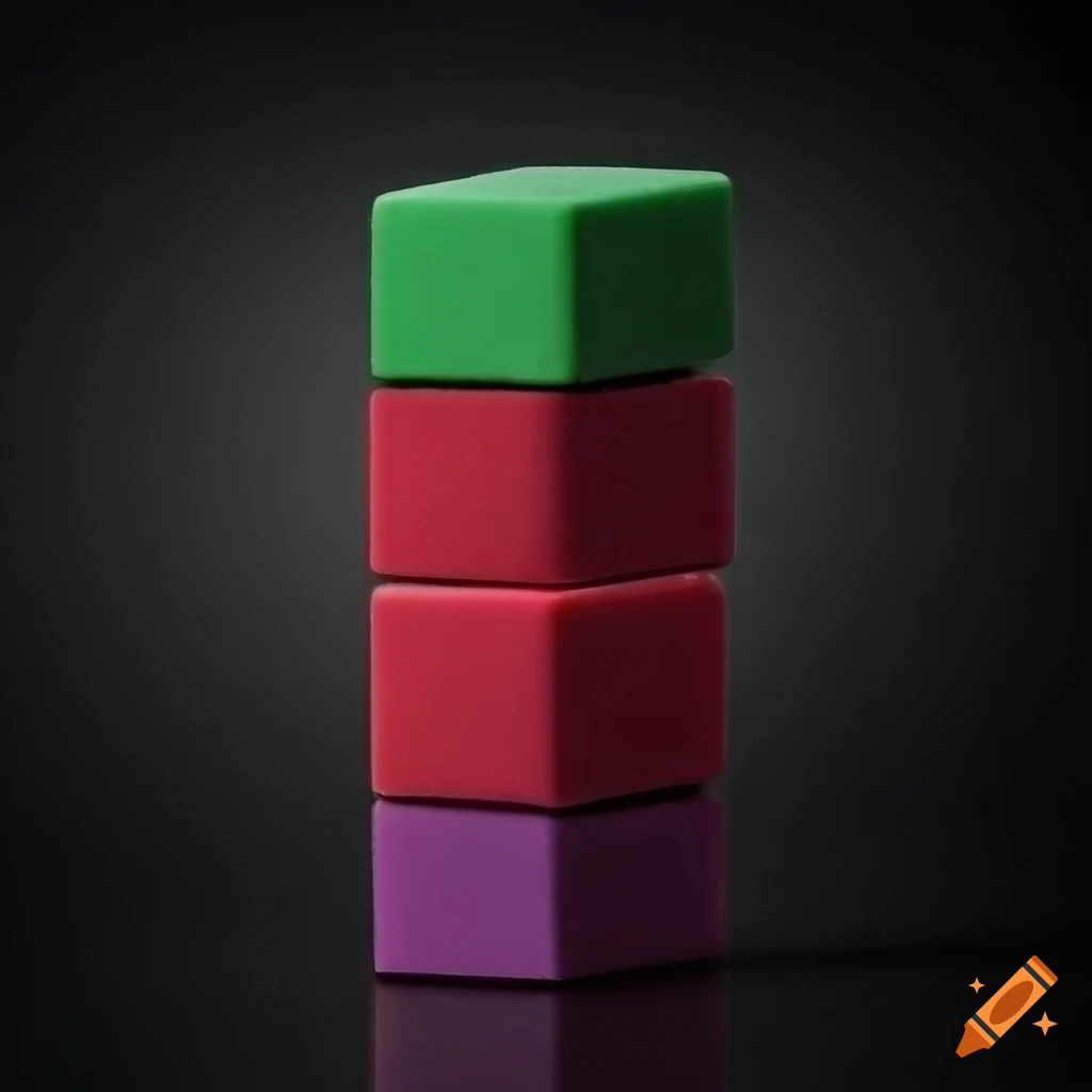 Set of four quadrangular erasers