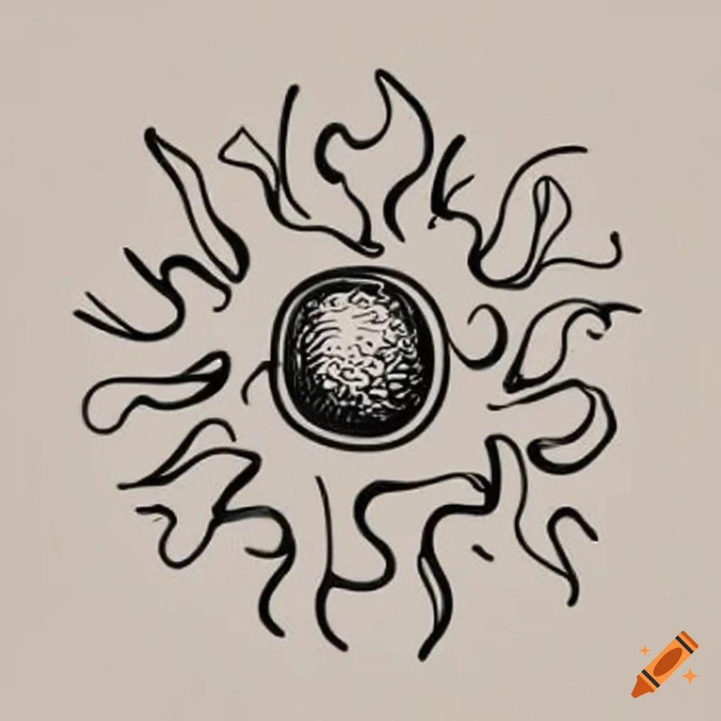 Line drawing of the sun