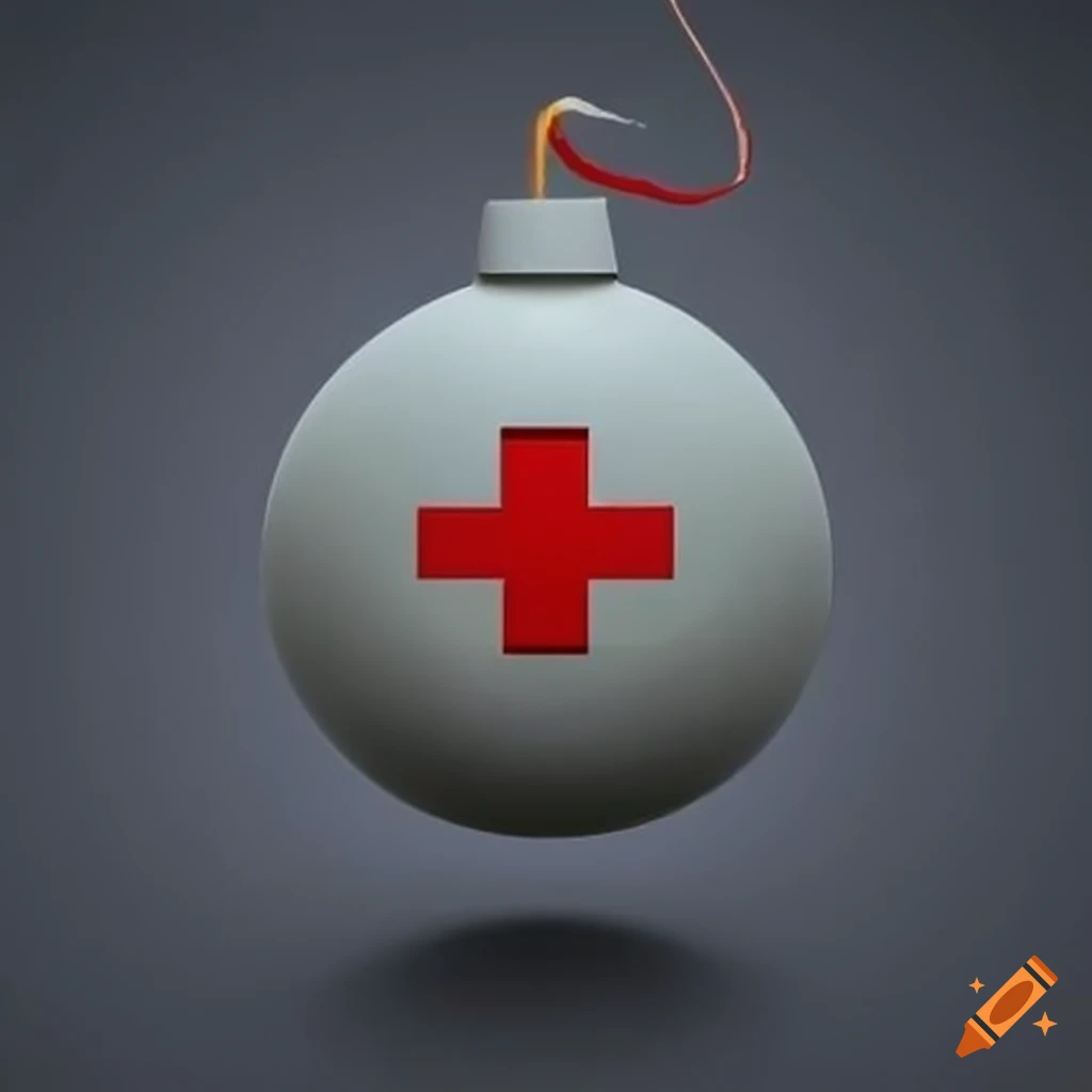 Symbol of a forbidden bomb with a red cross over it