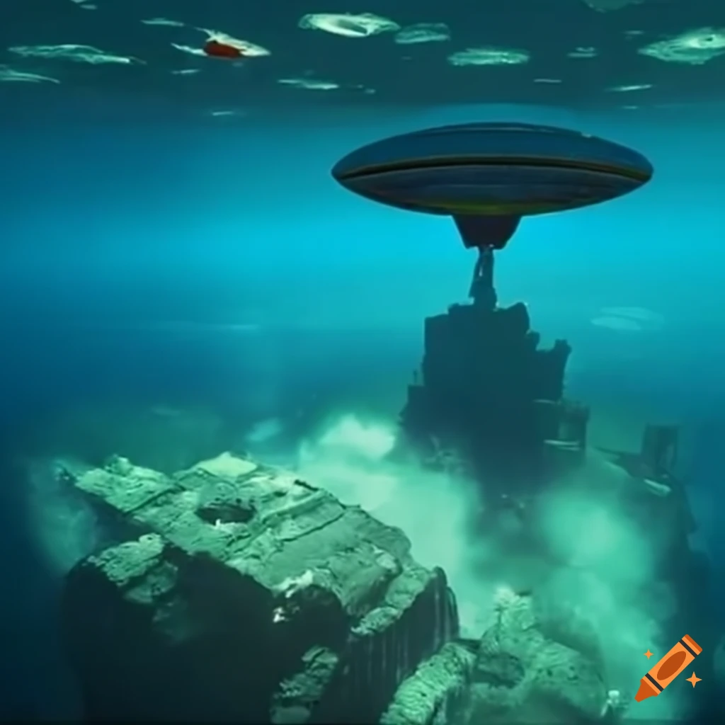 Image of enigmatic underwater ruins of an ufo city