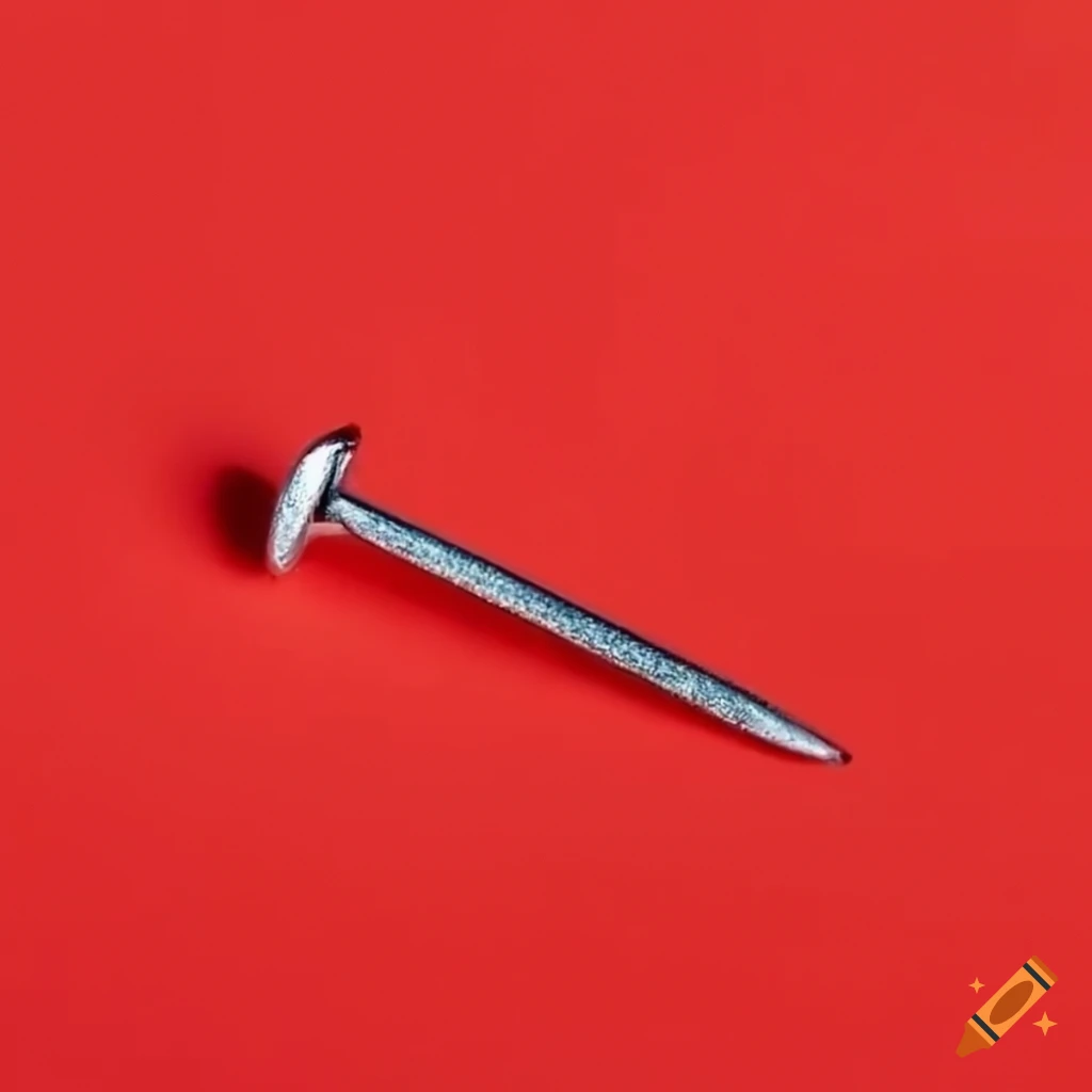 Minimalistic image of a tack on red paper on Craiyon