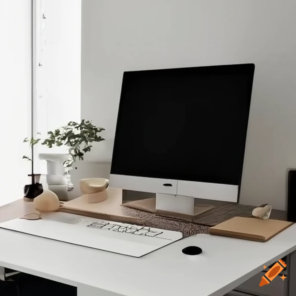 Minimalist workspace with warm lighting