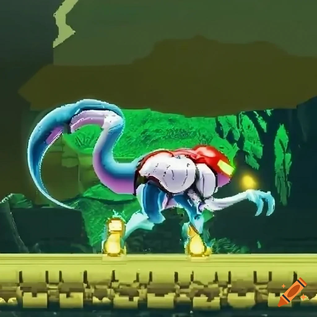 Sprites of creatures from Metroid Dread game on Craiyon