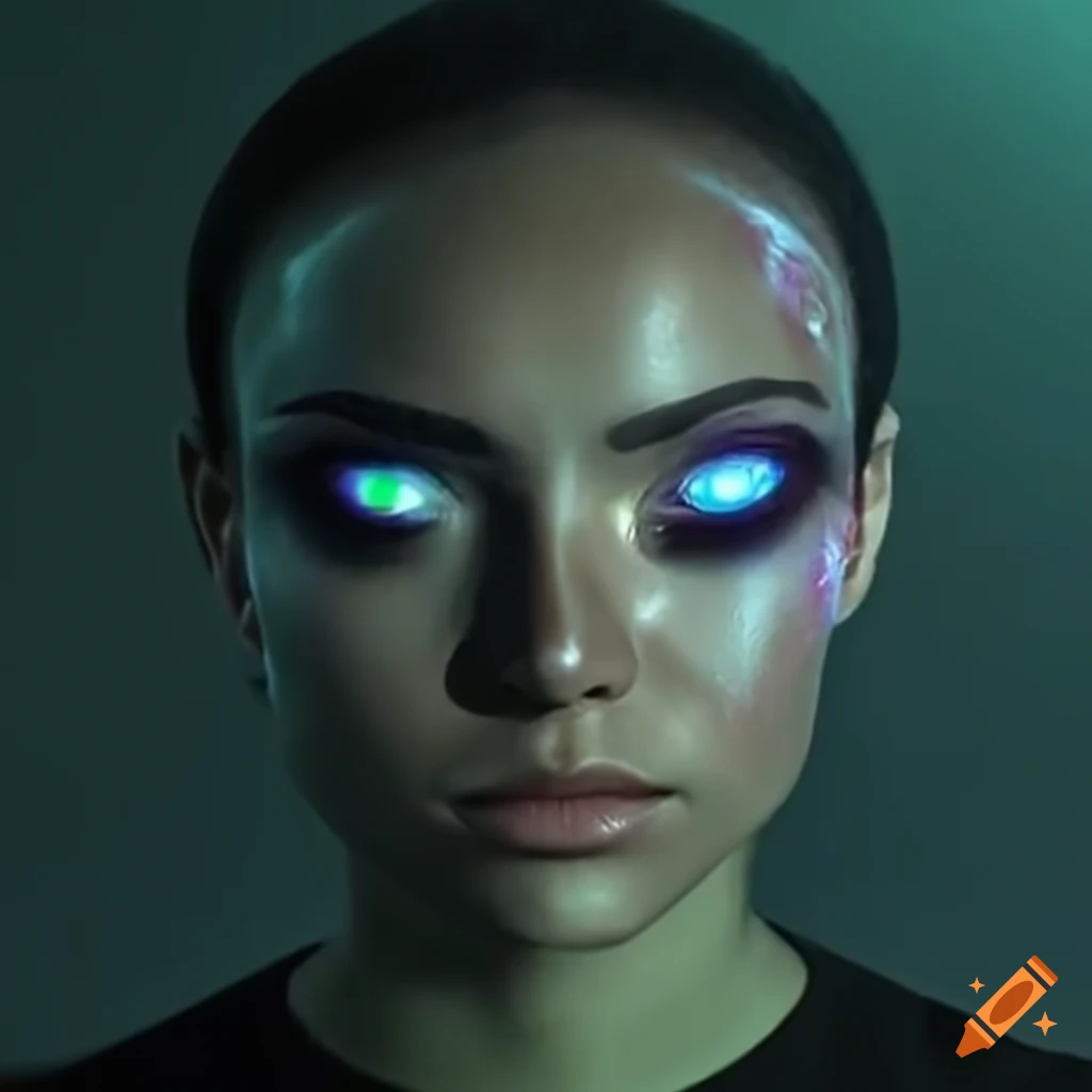 Matrix ai face staring directly at viewer on Craiyon