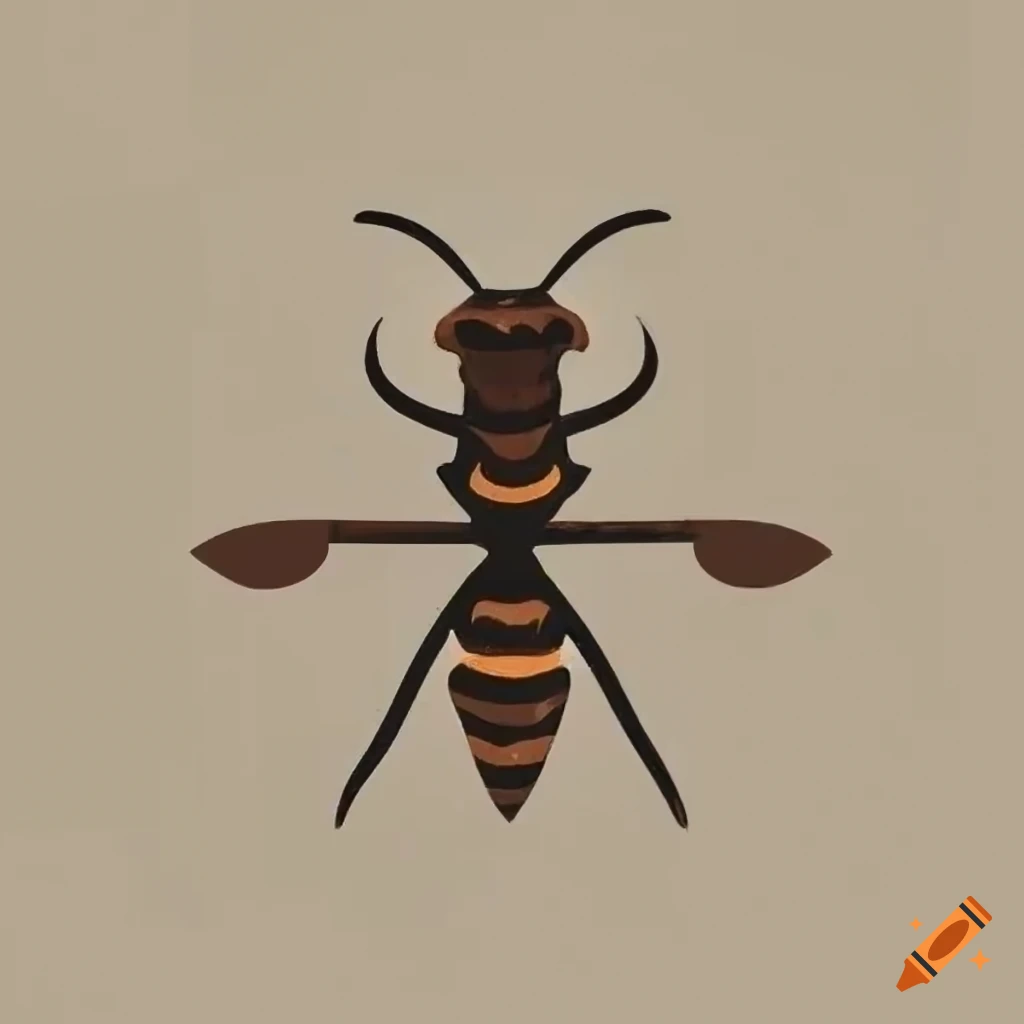 Friendly mud dauber logo with long petiole on Craiyon