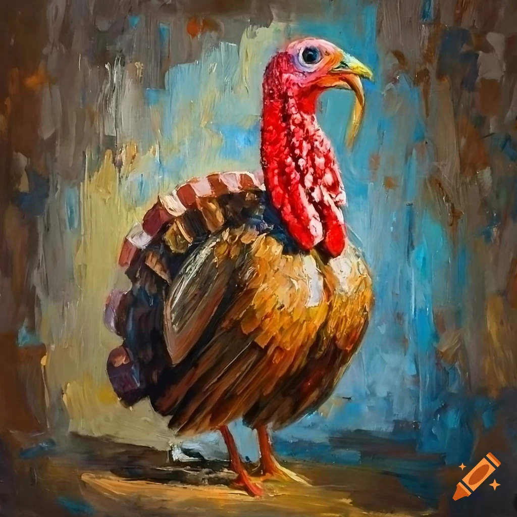 Watercolor hand drawn illustration of a side view of a turkey on Craiyon