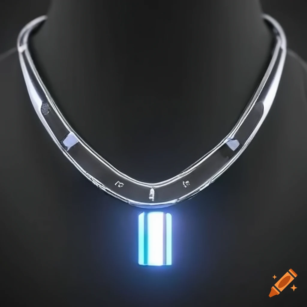 Futuristic biometric tracking necklace