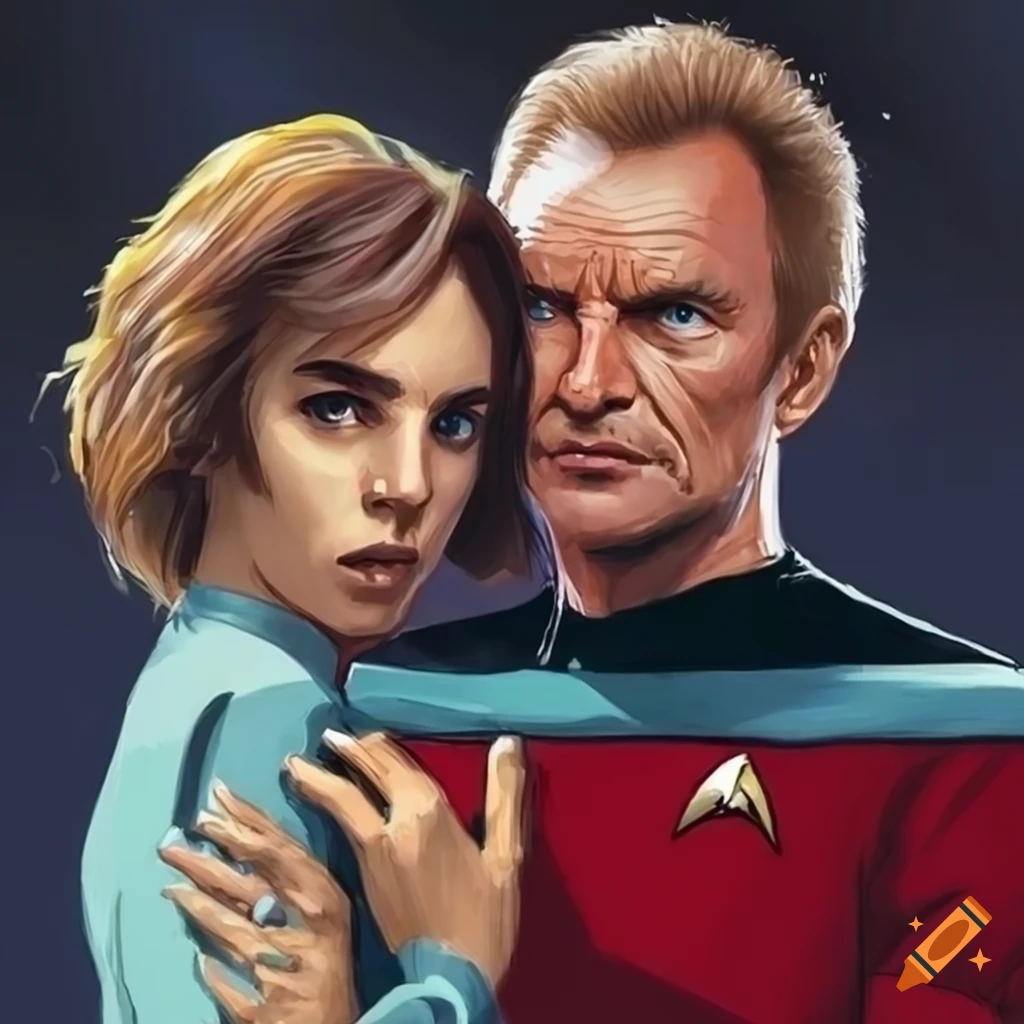 Sting and maya hawke as star trek characters artwork