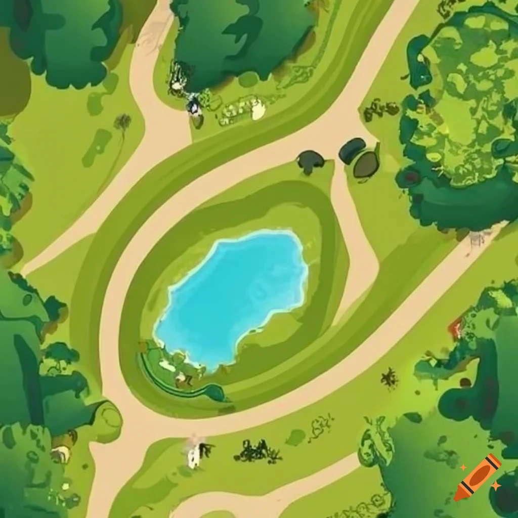 Illustration of a caravan park layout with options for accommodation on ...