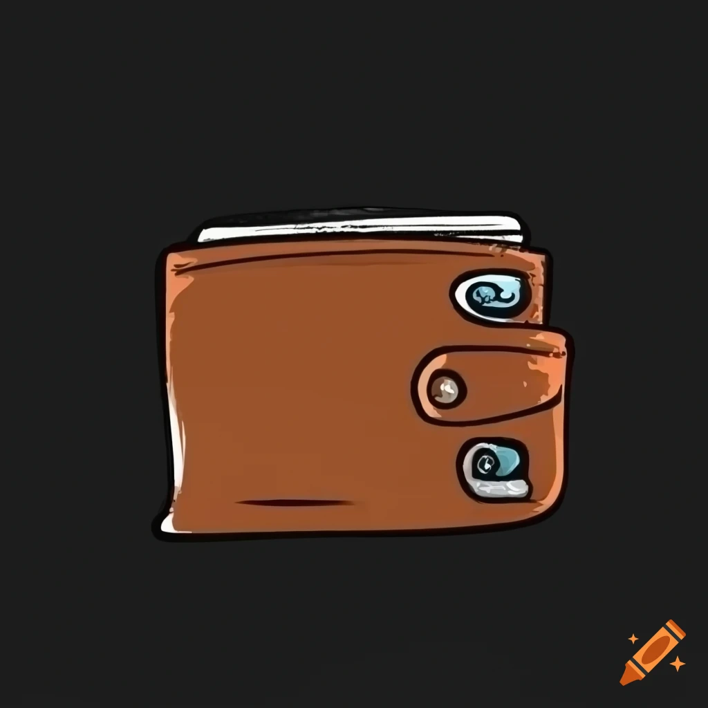 Cartoon wallet on black background