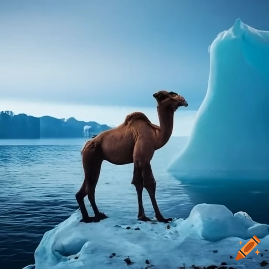 Camel in a snowy landscape