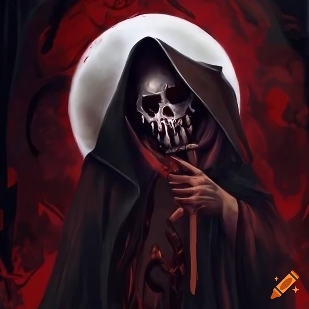 Symbolic illustration of death with a scythe