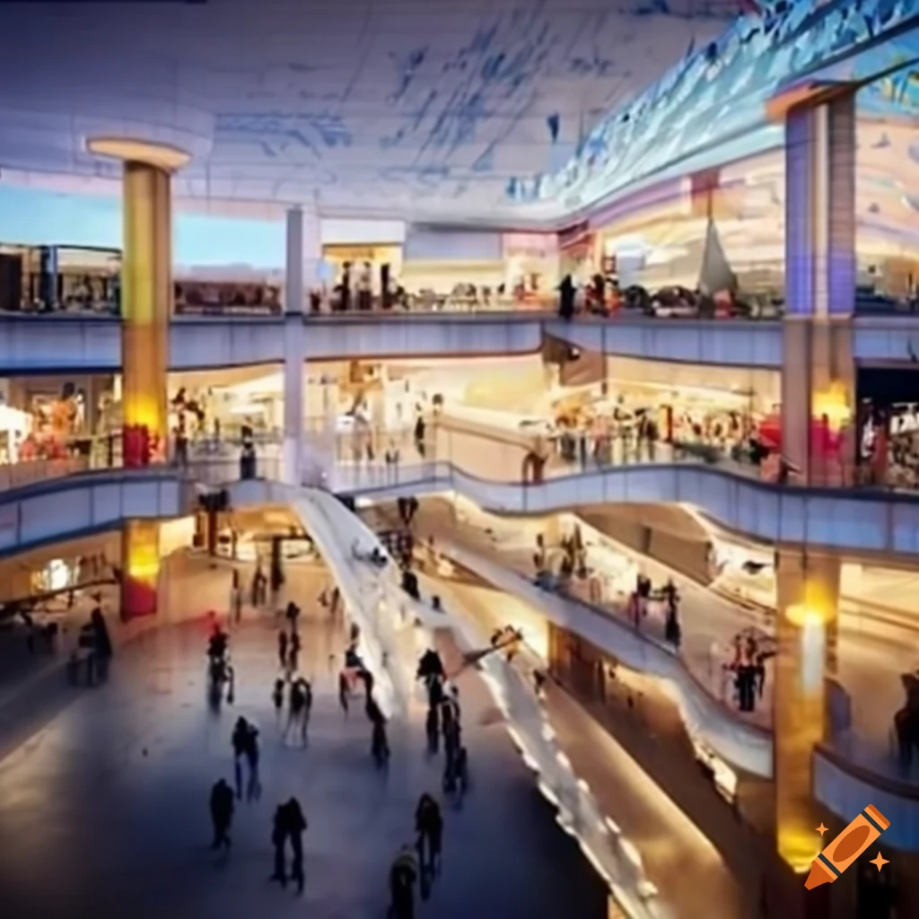 Modern commercial mall on Craiyon