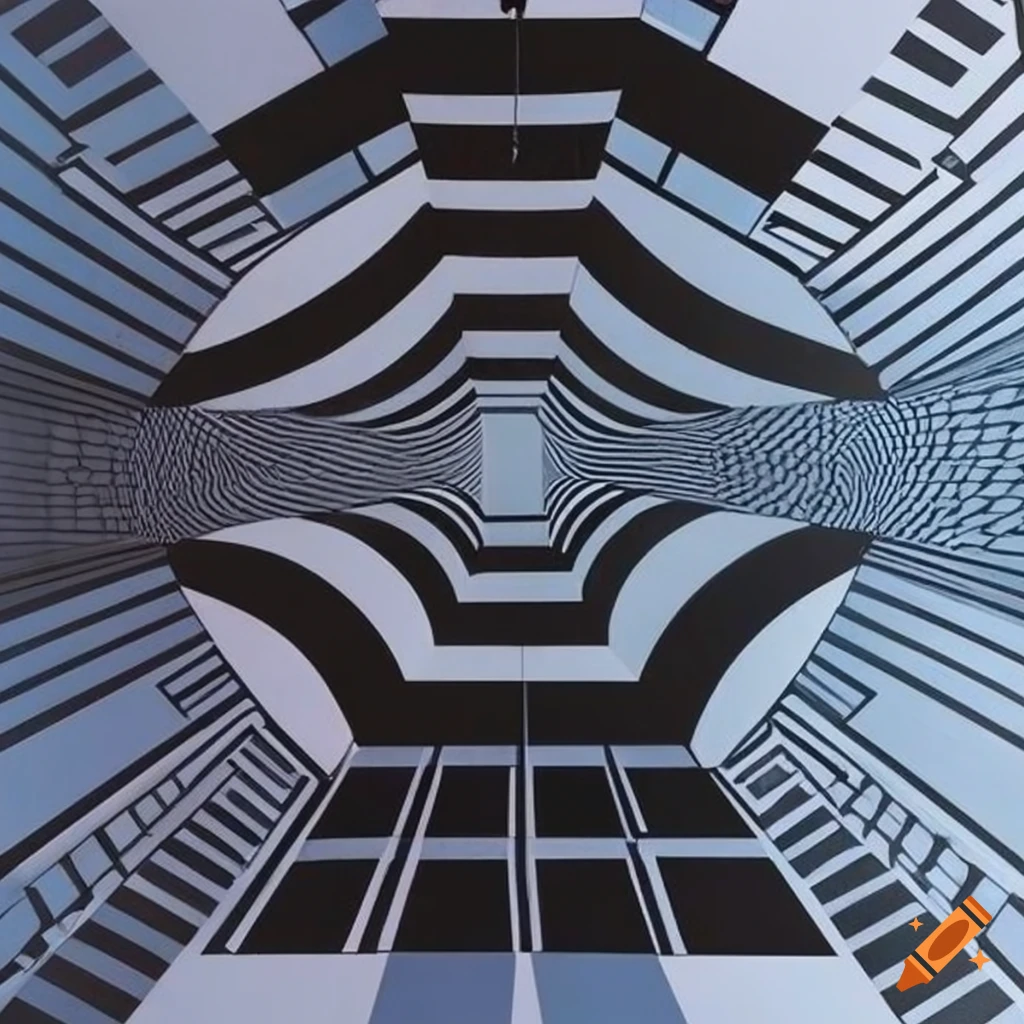 Surrealistic penrose paradox by victor vasarely