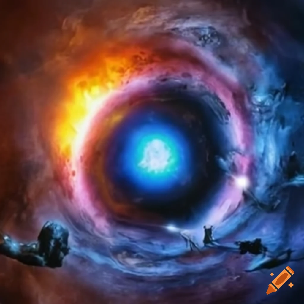 Image of warpstorm of death and four of stones artwork on Craiyon