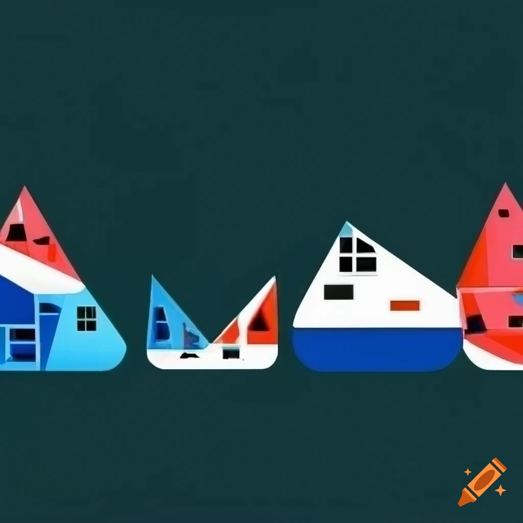 Abstract surreal poster design with geometric 3d logo on Craiyon