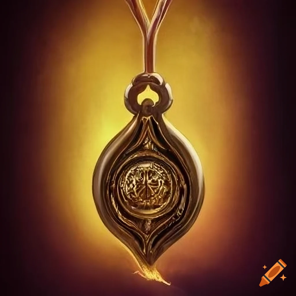 Golden amulet of the sungod on Craiyon