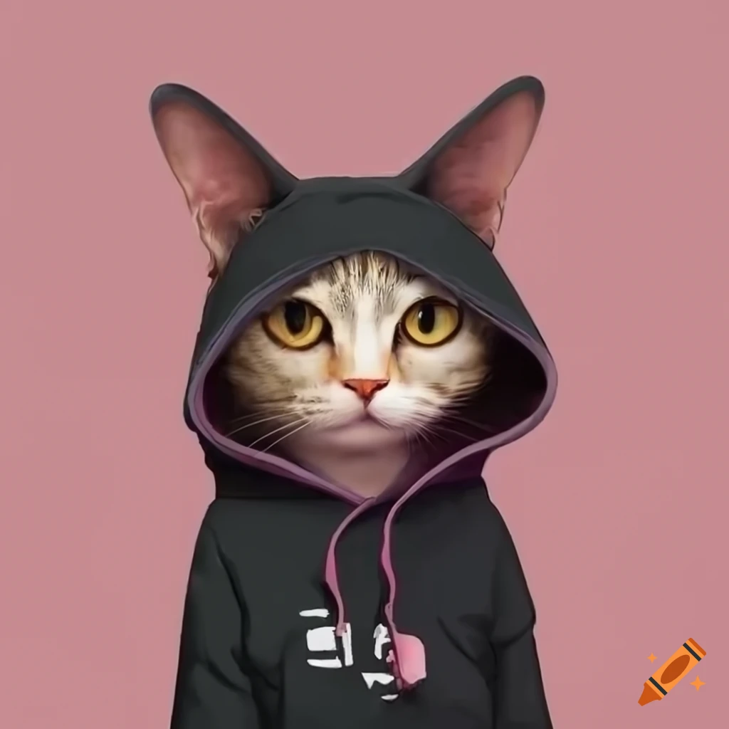 Funny cat wearing a bob hat and djing on Craiyon