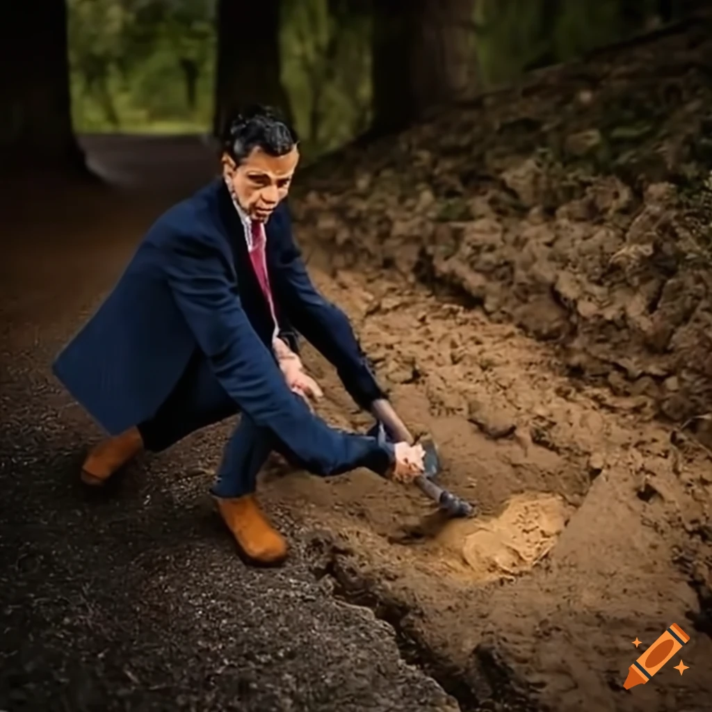 Men in black suits and ties having a mud fight on Craiyon
