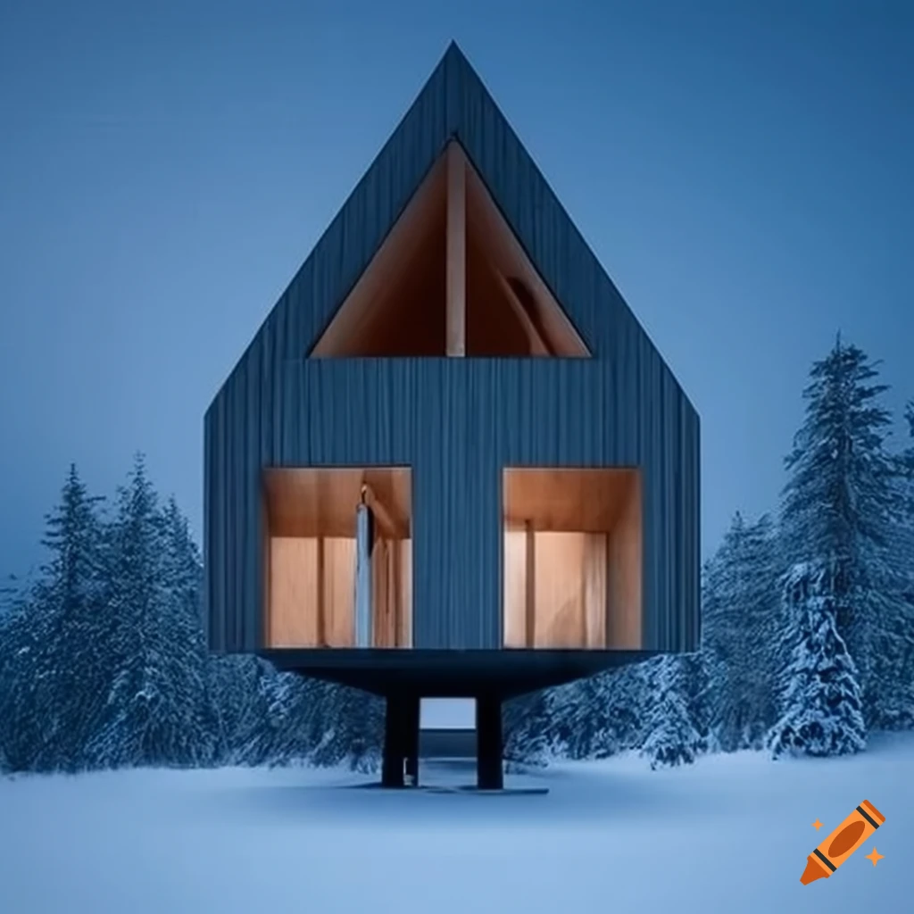 Nordic minimalist tower cabin architecture on Craiyon