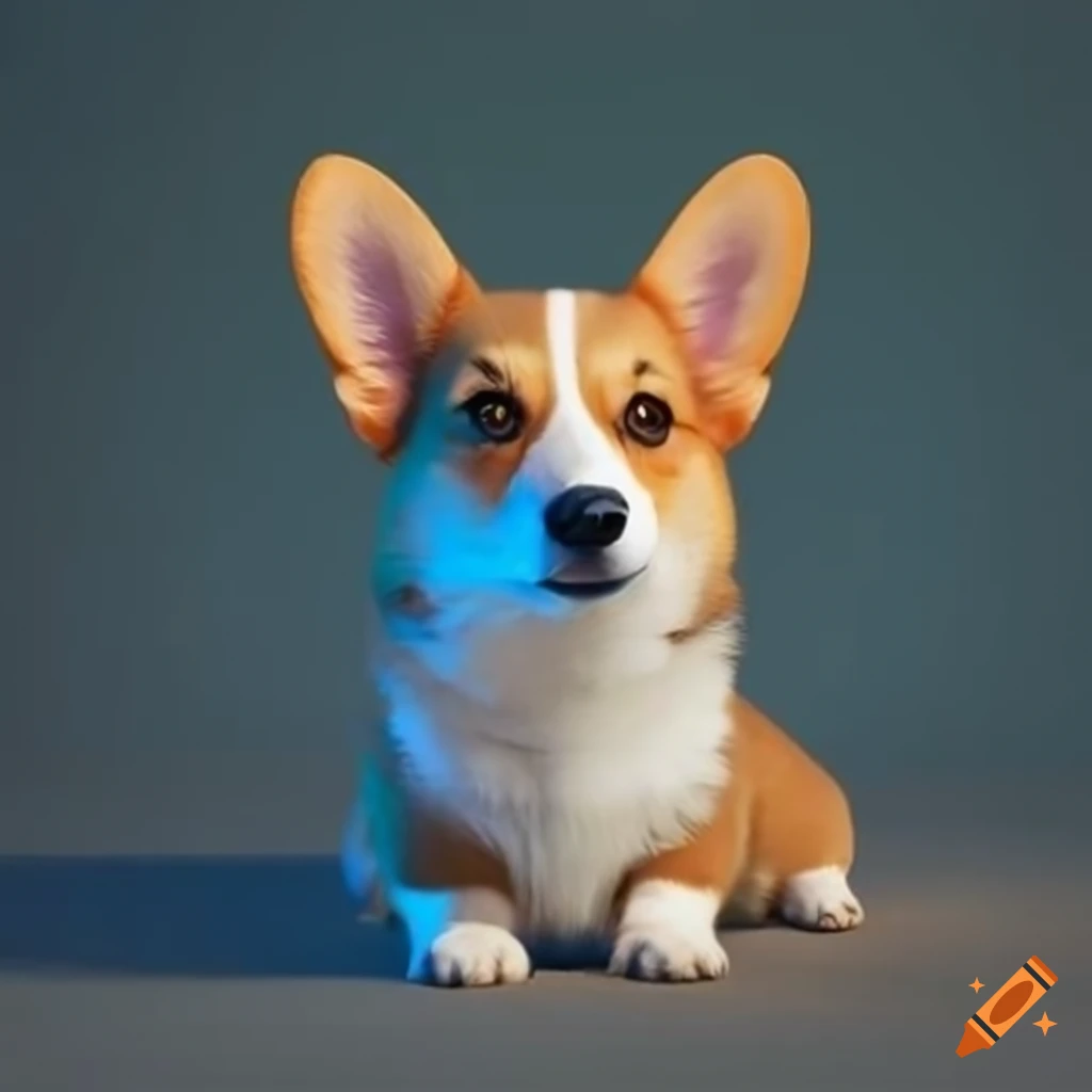 Corgi dog doing stock market analysis on a computer screen on Craiyon