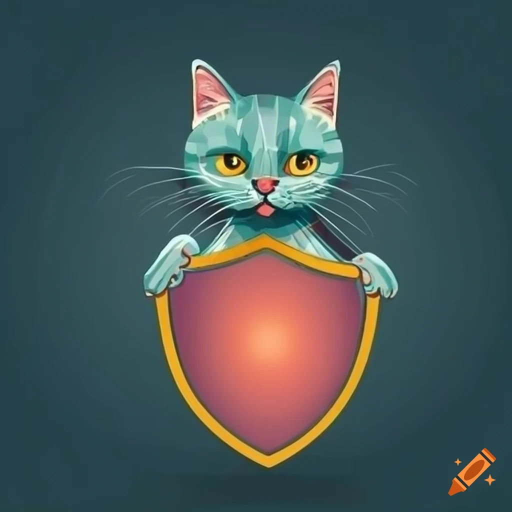 Cat with a shield on Craiyon