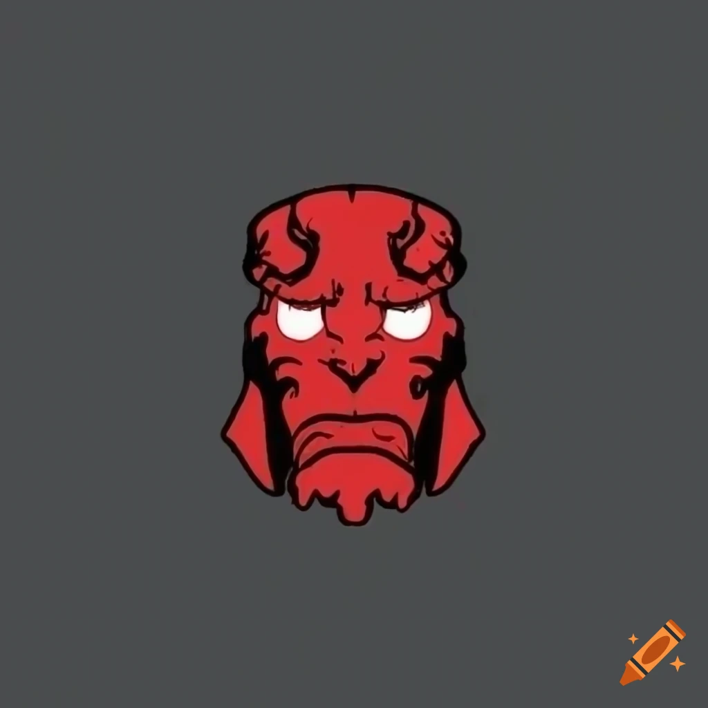 Modern 2d logo design of hellboy