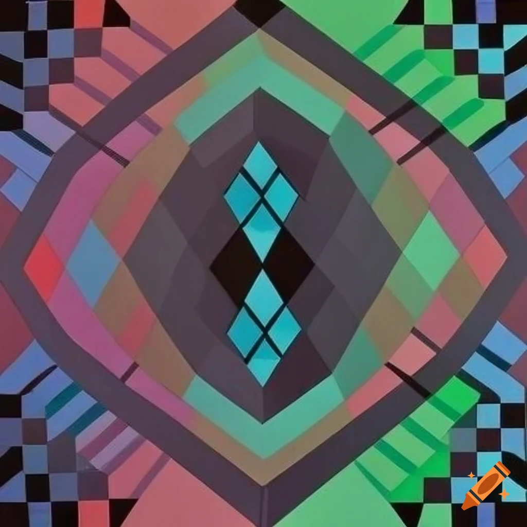 Geometric abstract triangles artwork on Craiyon