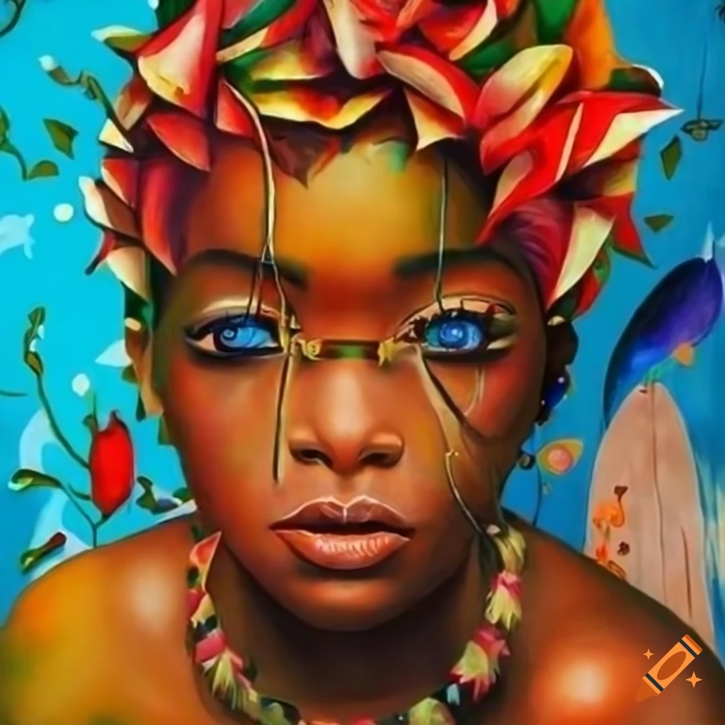 Releitura de uma obra de arte de um artista afro-brasileiro on Craiyon