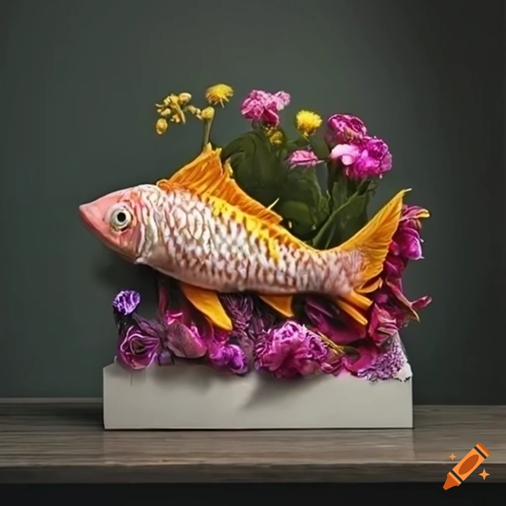 Unique fish-inspired flower arrangements