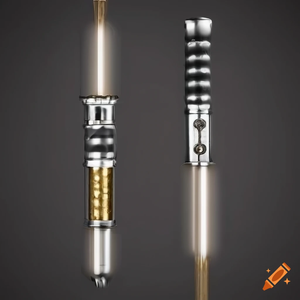 Gold and silver etched lightsabers