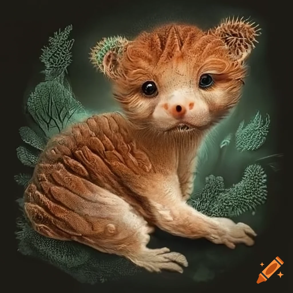 Cute and adorable animals in haeckel ravine on Craiyon