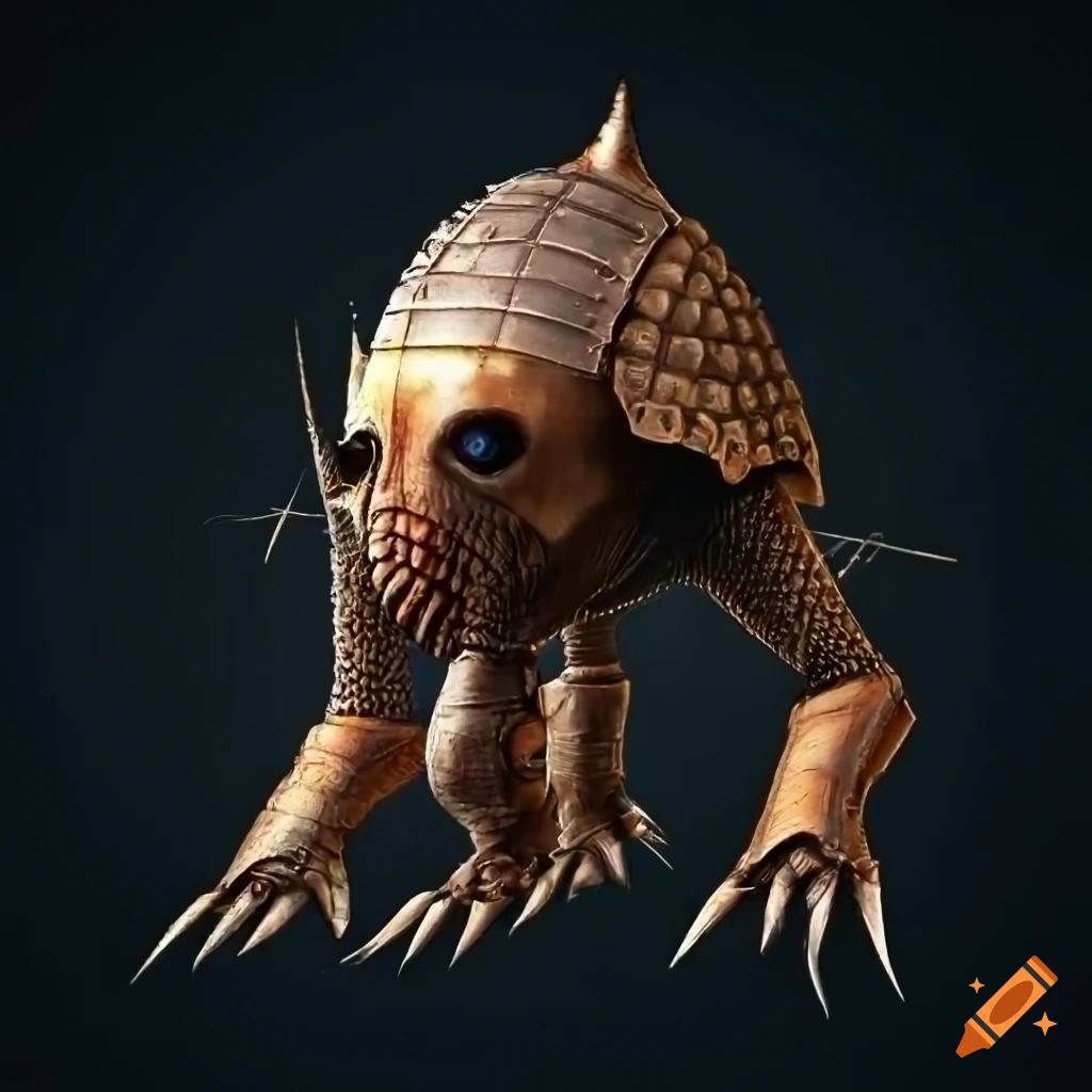 Image of a mythical creature with armadillo-like armor on Craiyon