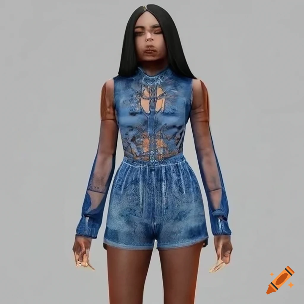 High-detail 3d rendering of a ghost-styled playsuit on Craiyon