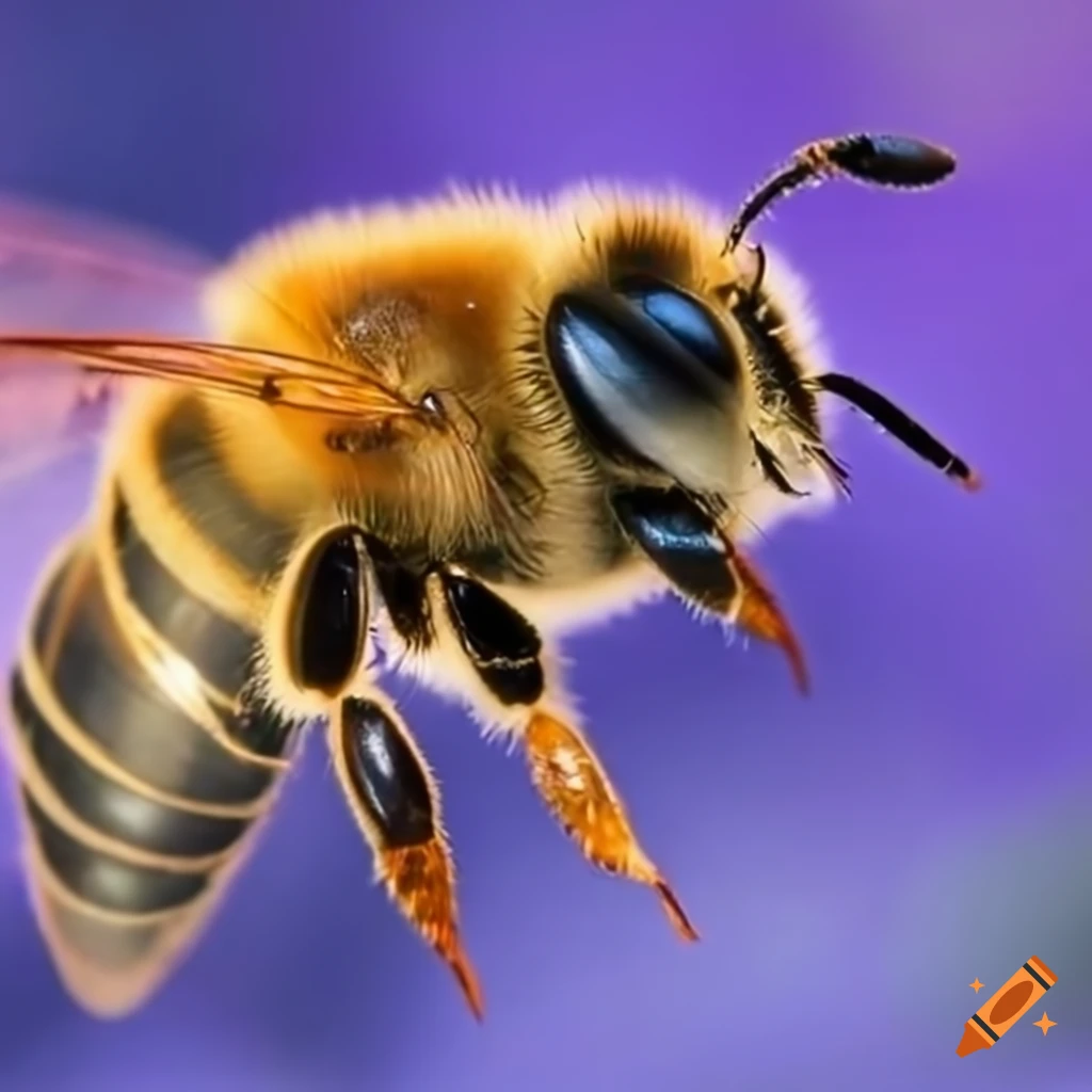 Photo of a bee on a flower on Craiyon