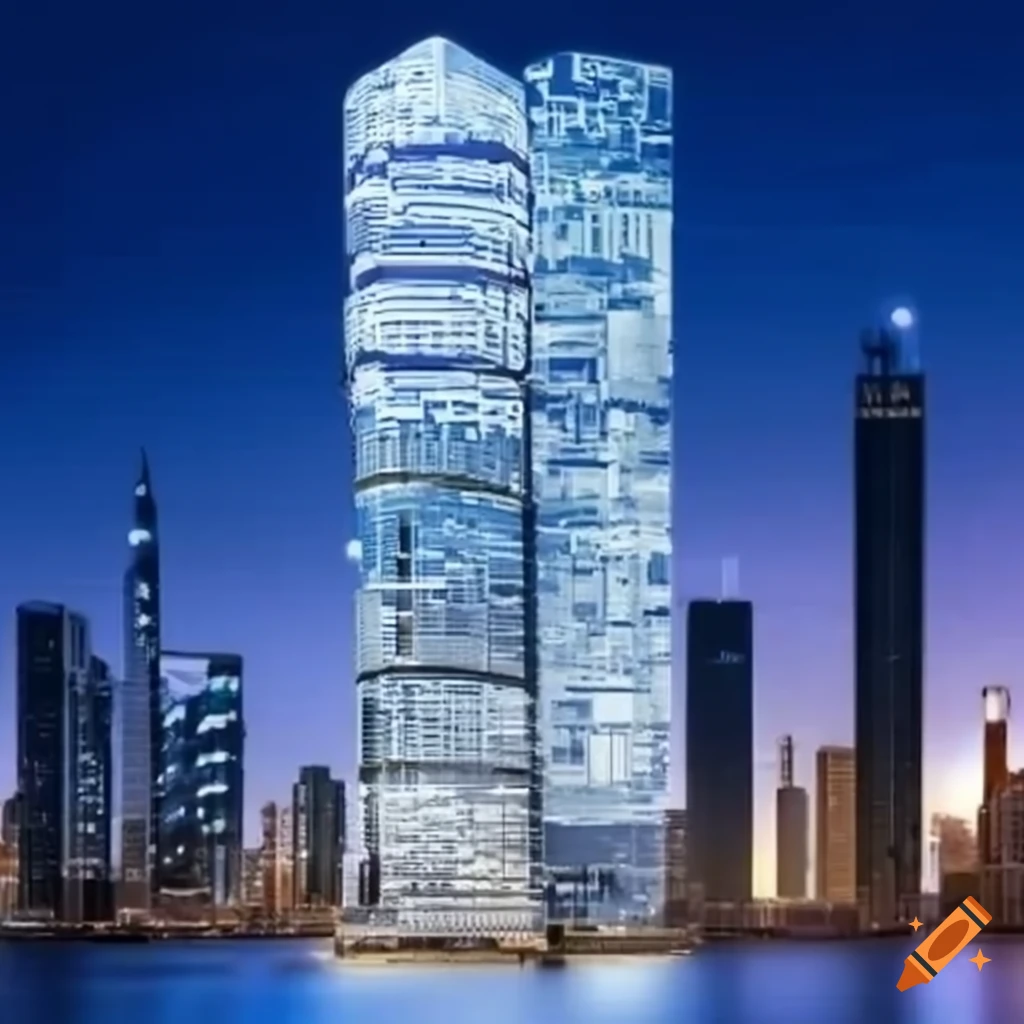 Image of an innovative tall smart building on Craiyon