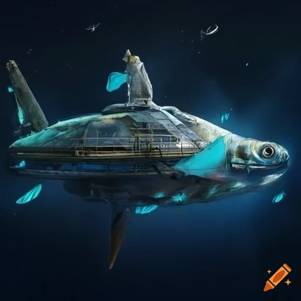 Anchovy's Fish and Ships used spaceship sales lot on Craiyon