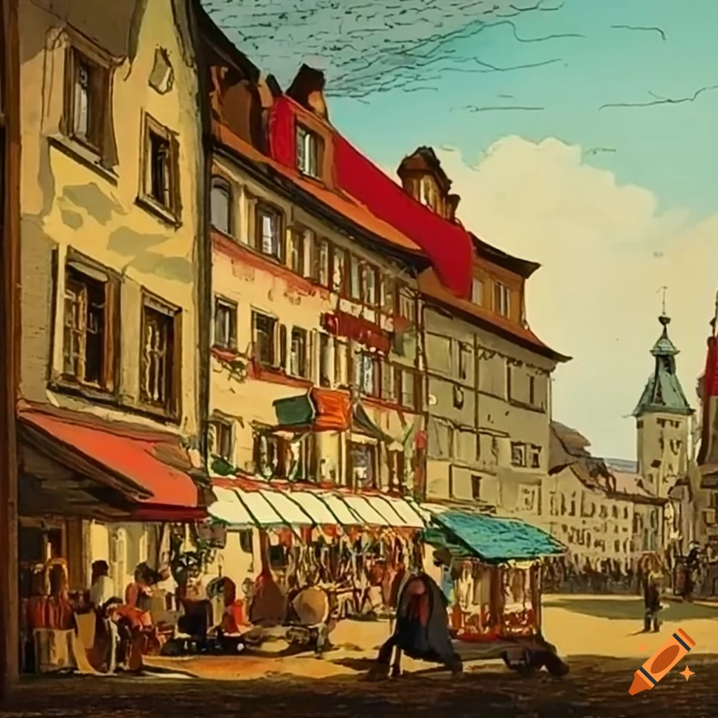 Markt im 17 jahrhundert in traunstein on Craiyon