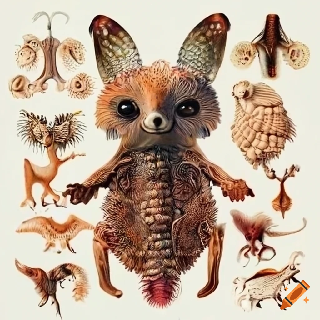 Cute animals in a collaborative artwork