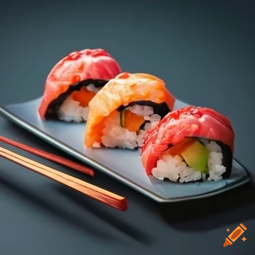 Spicy sushi roll on Craiyon