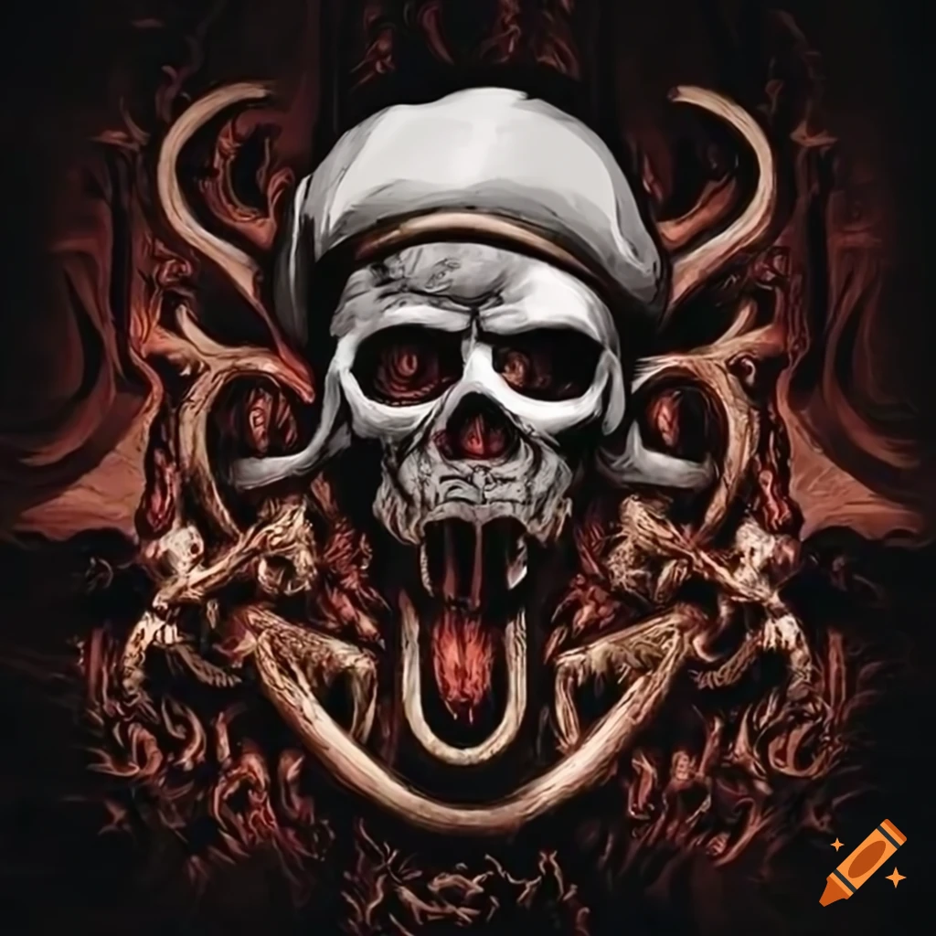 Psychedelic heavy metal pirate logo on Craiyon