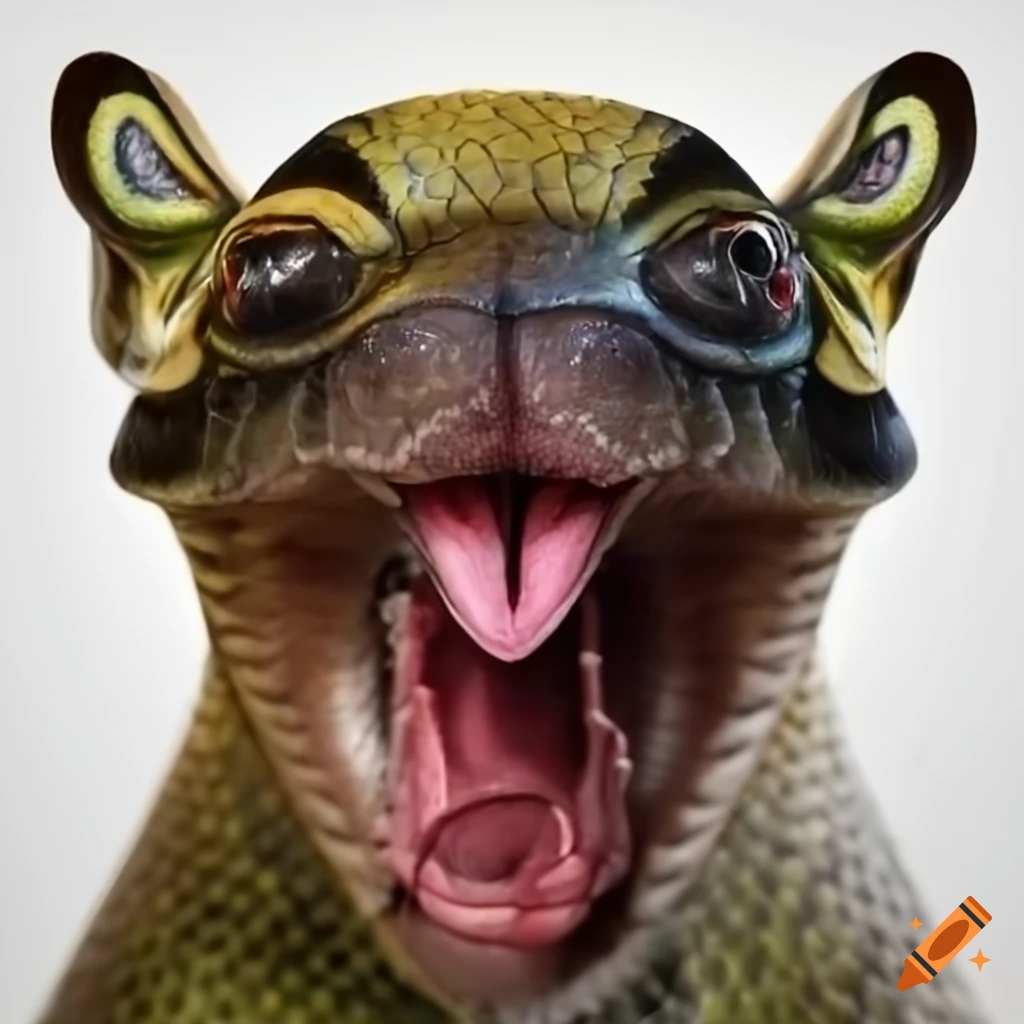 Image of a snake with a dog face