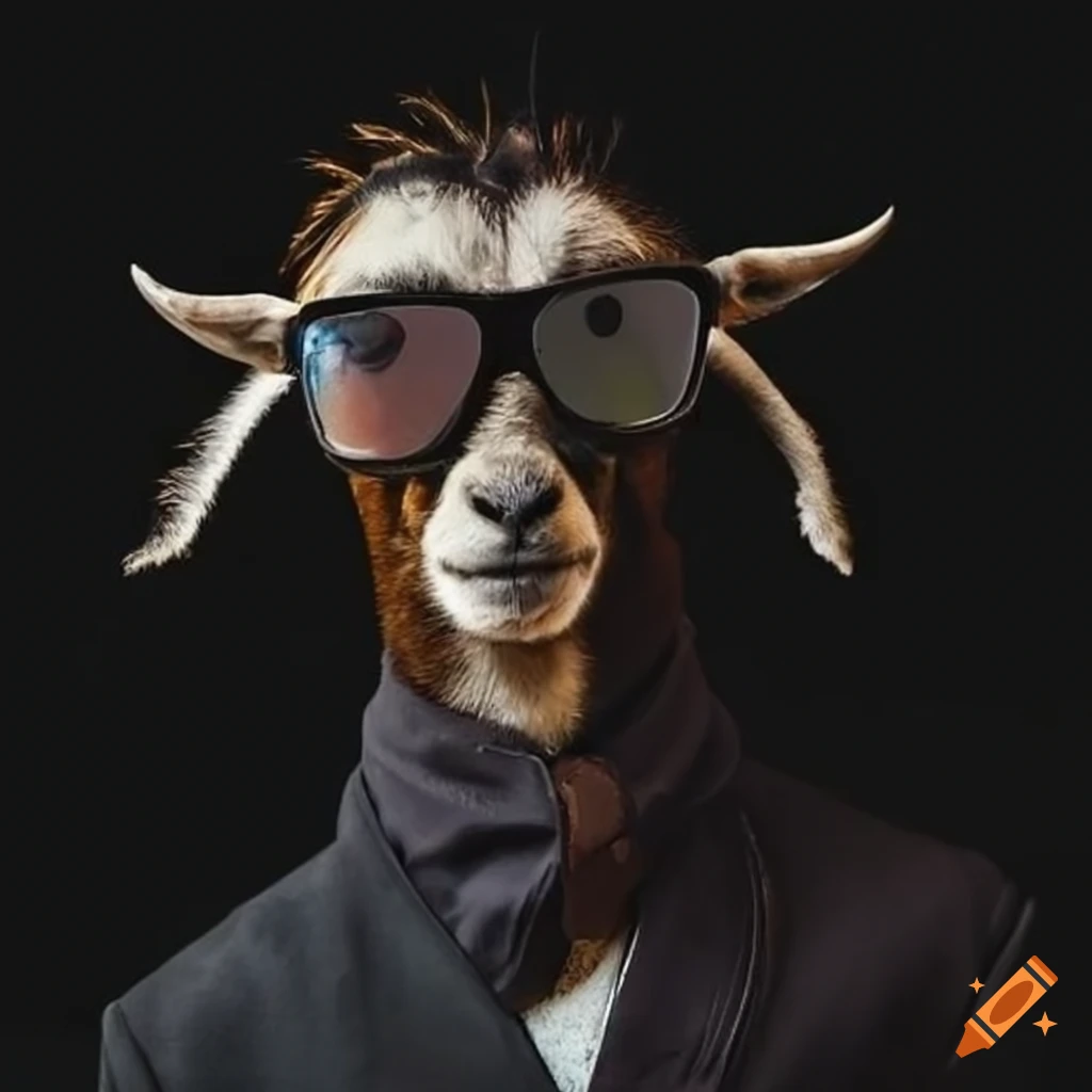Goat wearing sunglasses on Craiyon