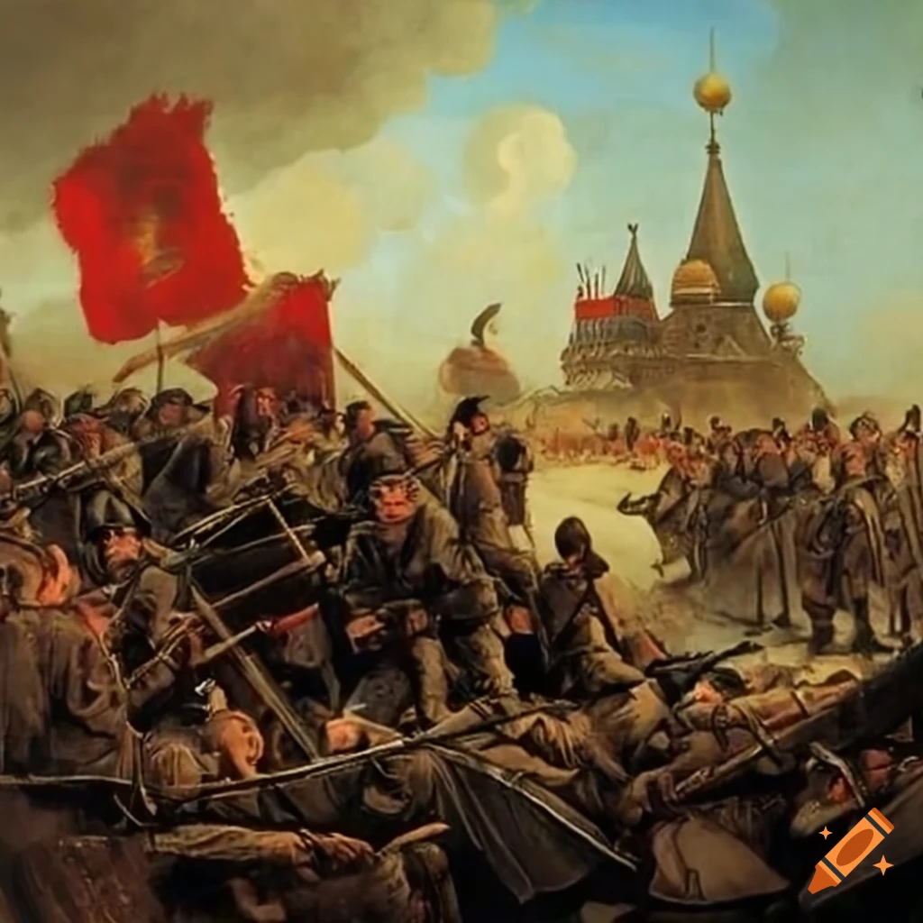 Image of a battle during the russian revolution