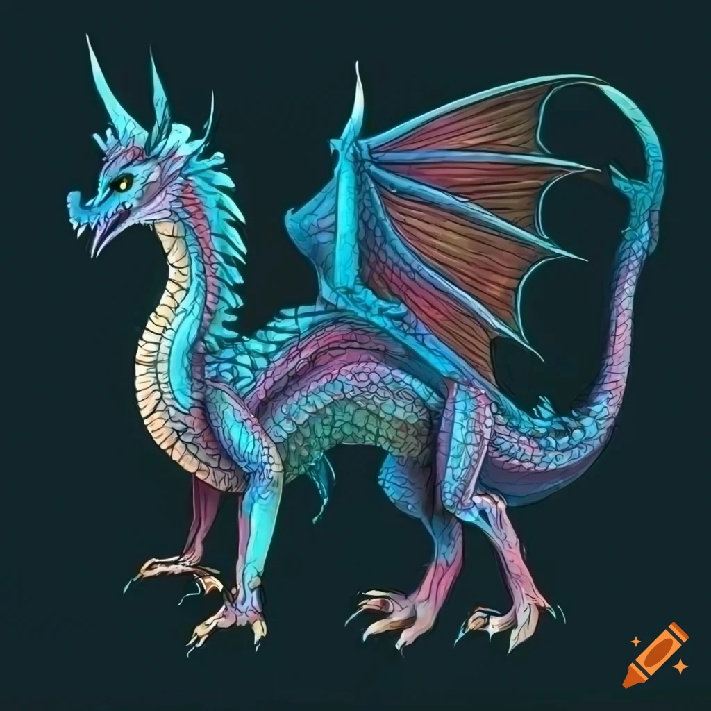 Low poly rainbow dragon artwork on Craiyon