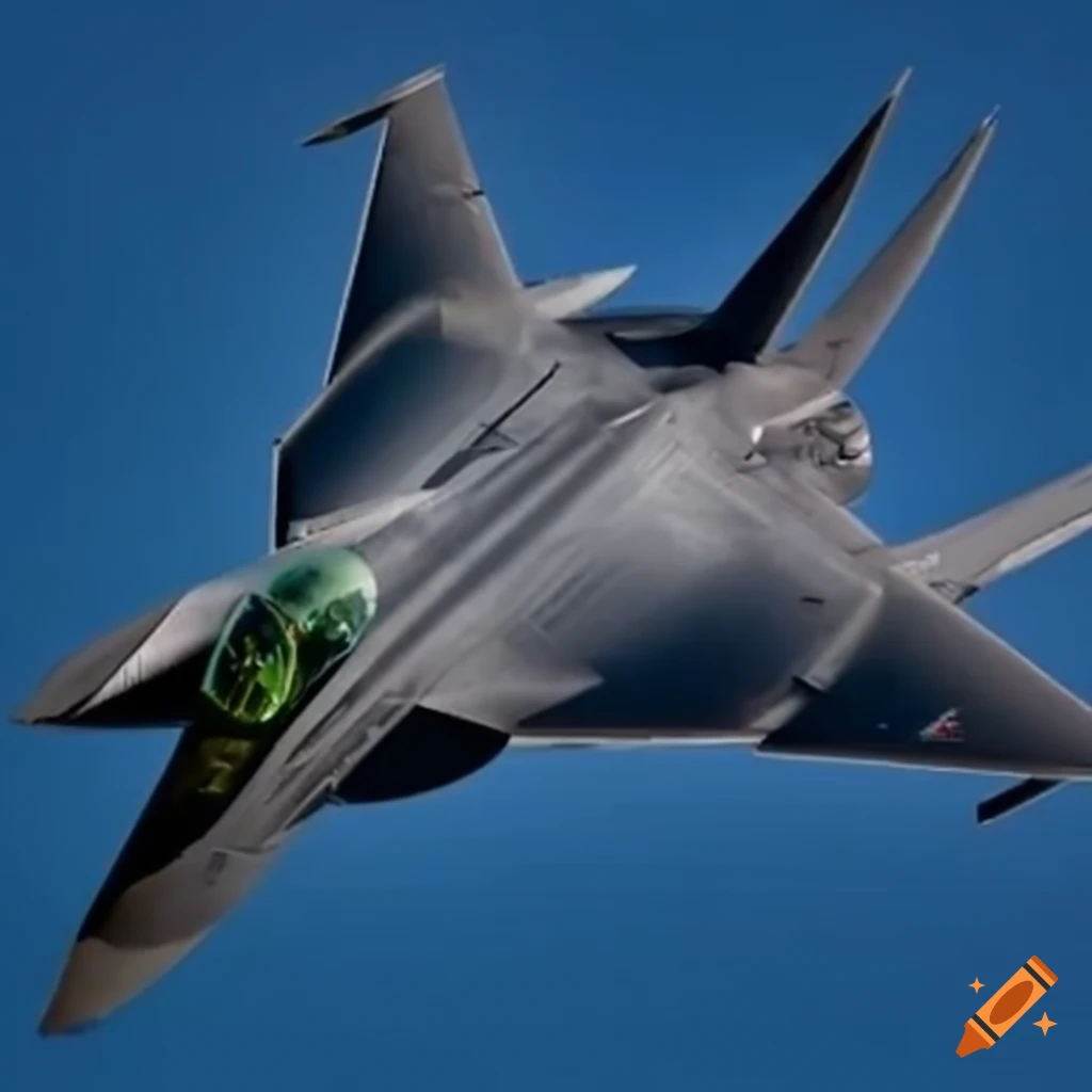 Sustainable fighter jet powered by renewable energy on Craiyon