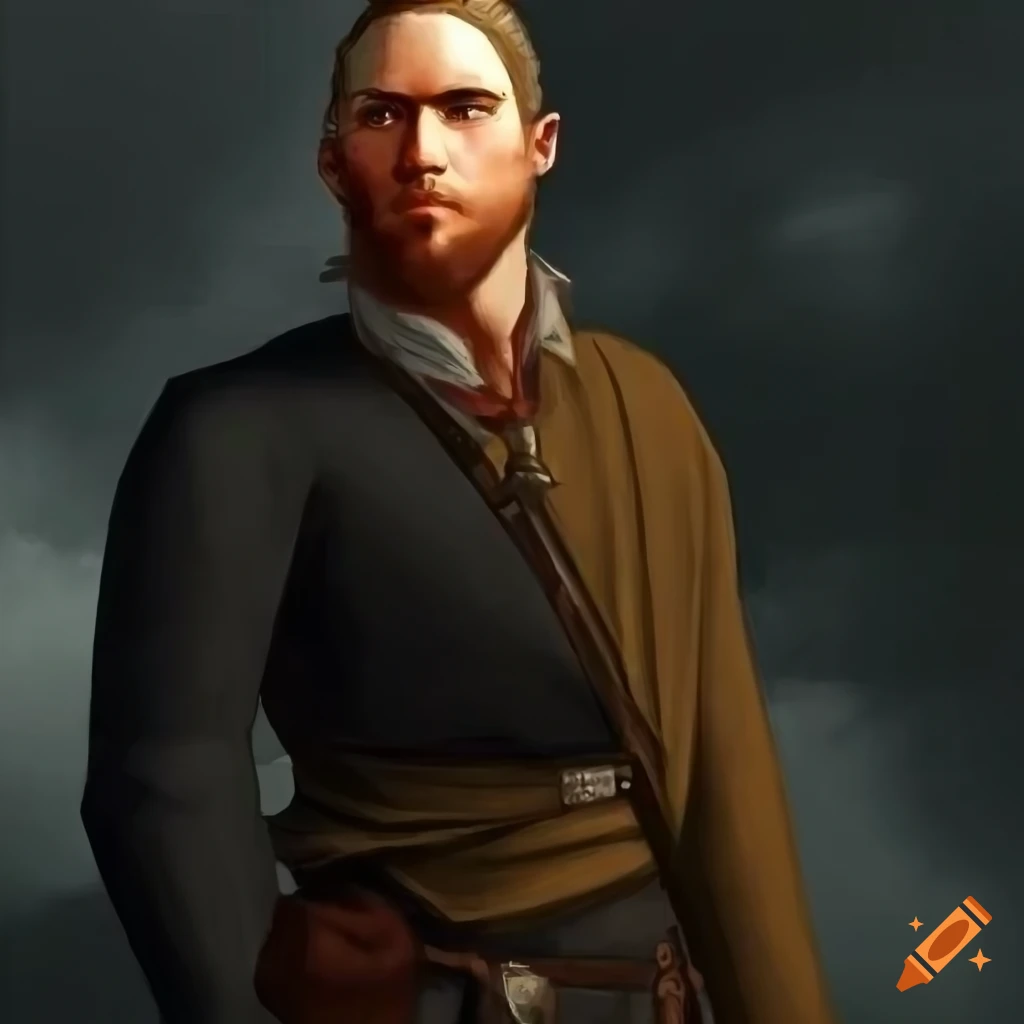 Rogue anglo-saxon hunter in a renaissance portrait