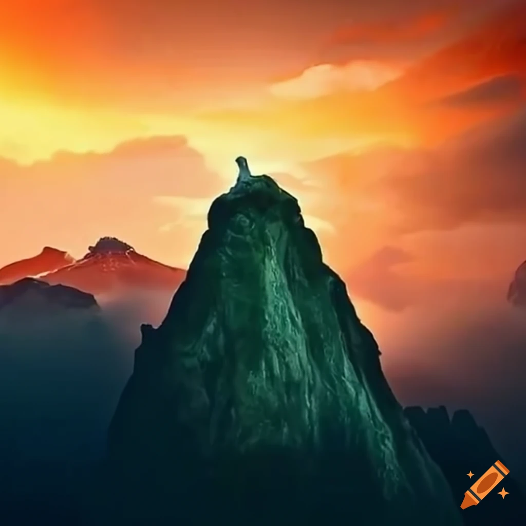 Frog on mountain peak with stunning view