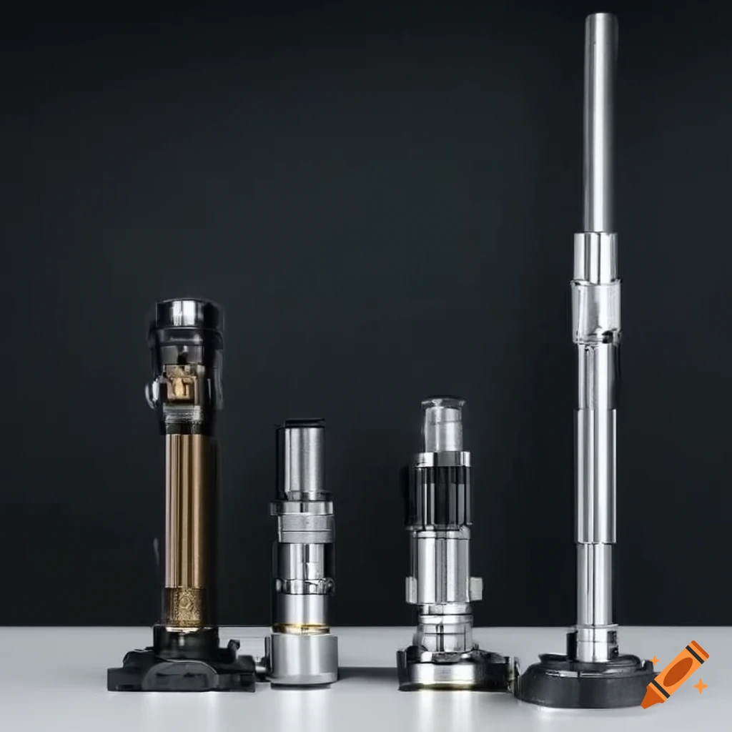 Sleek chrome lightsaber hilt with bronze accents on Craiyon