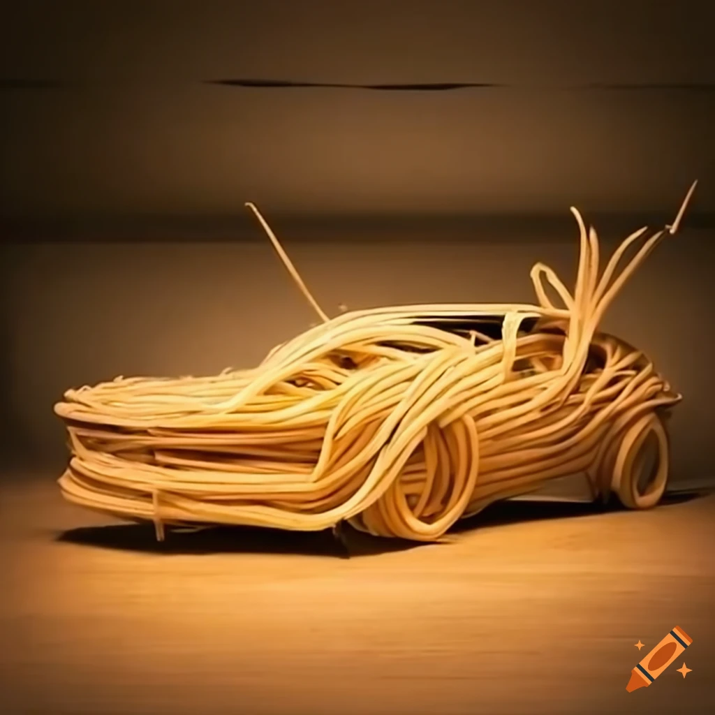 Creative representation of a spaghetti camaro